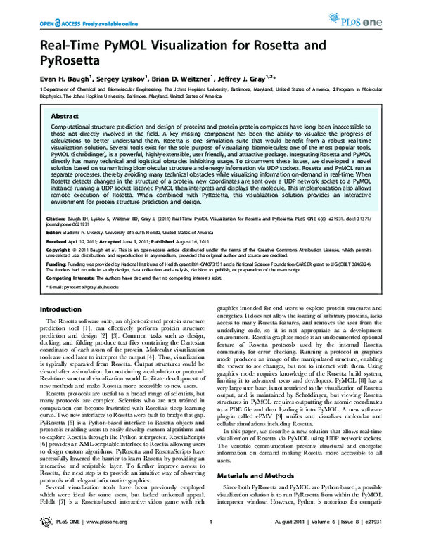(PDF) Real-time PyMOL visualization for Rosetta and PyRosetta
