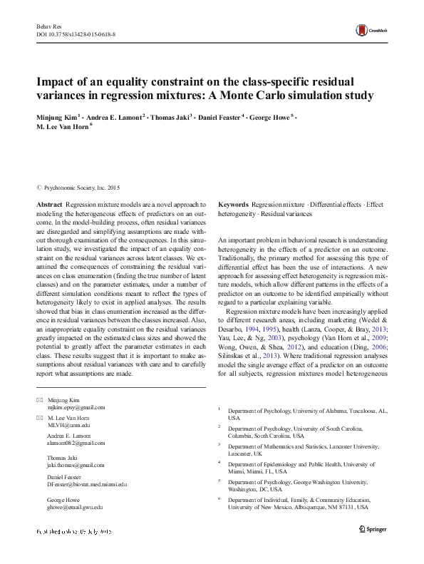 (PDF) Impact of an equality constraint on the class-specific residual variances in ...