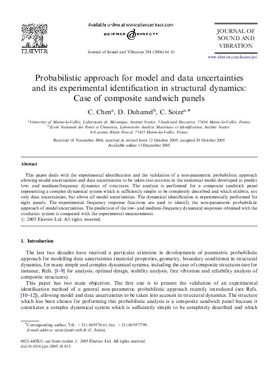 (PDF) Probabilistic approach for model and data uncertainties and its experimental ...