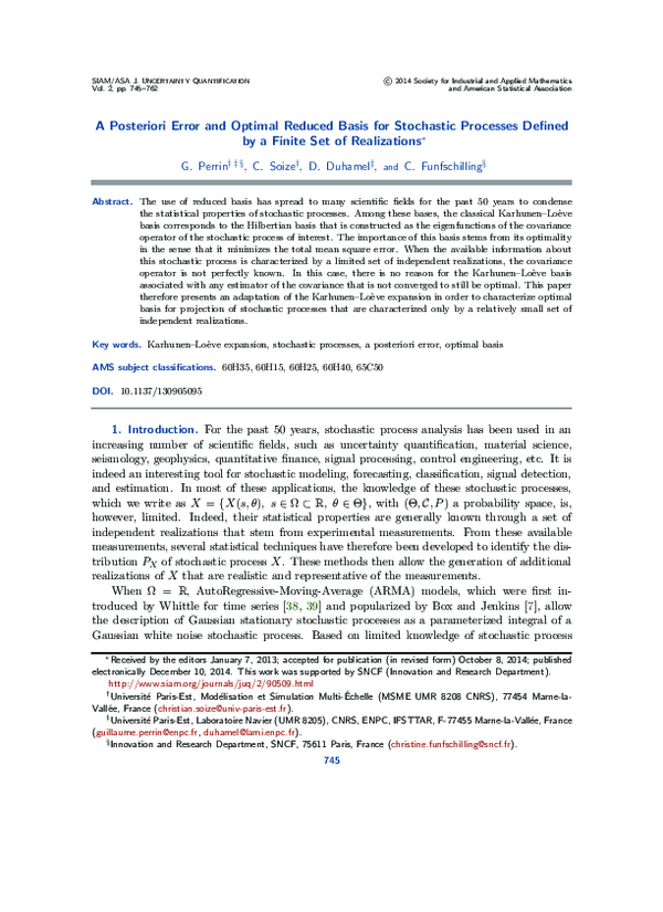 Pdf A Posteriori Error And Optimal Reduced Basis For Stochastic Processes Defined By A Finite