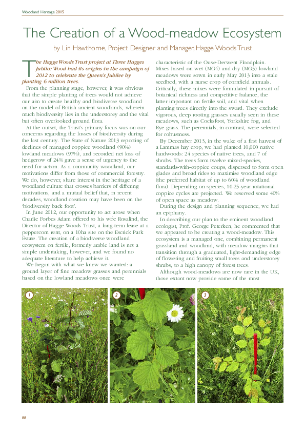 (PDF) The Creation of a Wood-Meadow Ecosystem