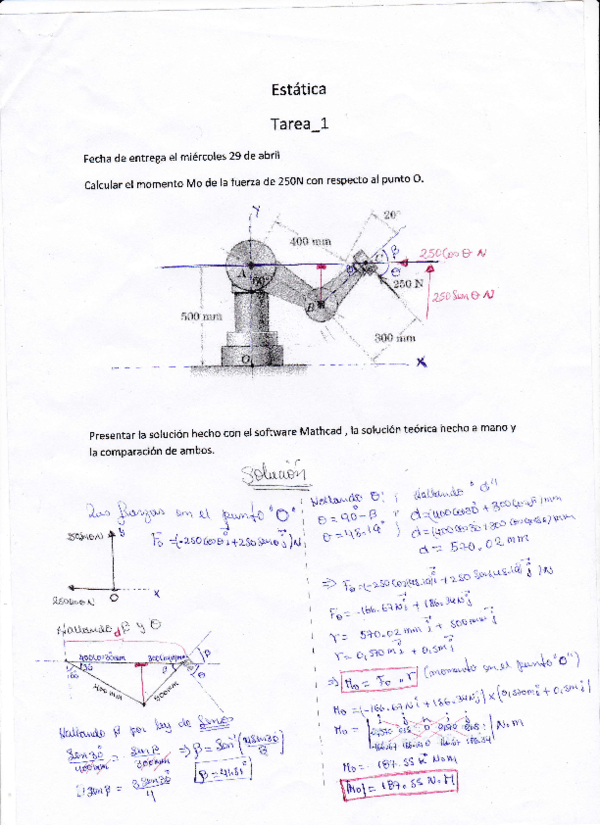 (PDF) Estatica ejercicio