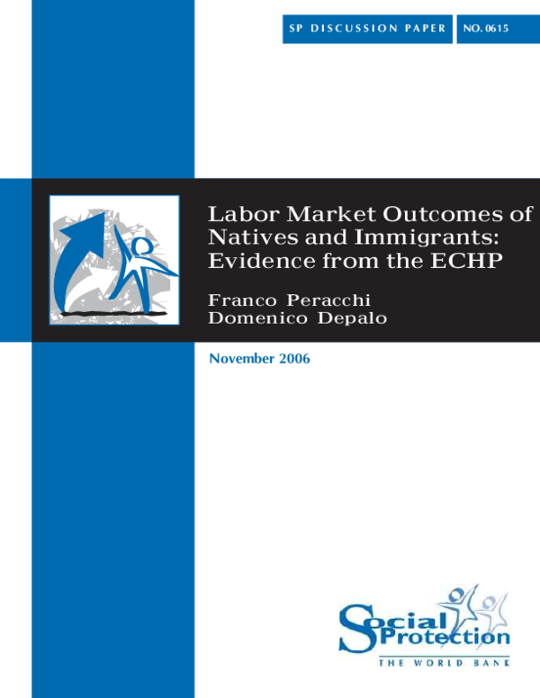 (PDF) Natives and Immigrants: Evidence from the ECHP | Franco Peracchi ...