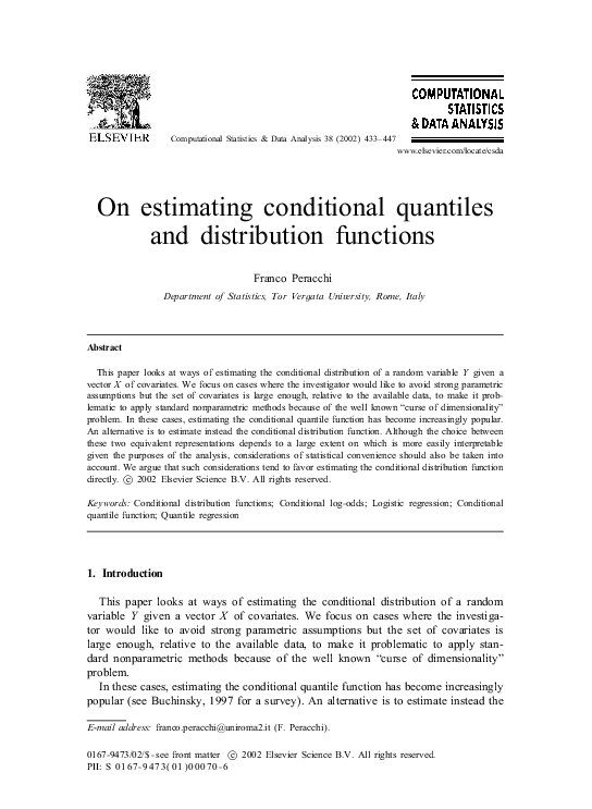 Pdf Estimating Conditional Quantiles Vs Distributions