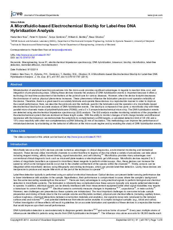 (PDF) A Microfluidic-based Electrochemical Biochip for Label-free DNA ...