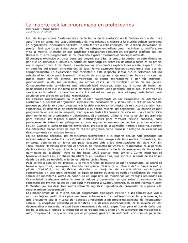 (DOC) La muerte celular programada en protozoarios