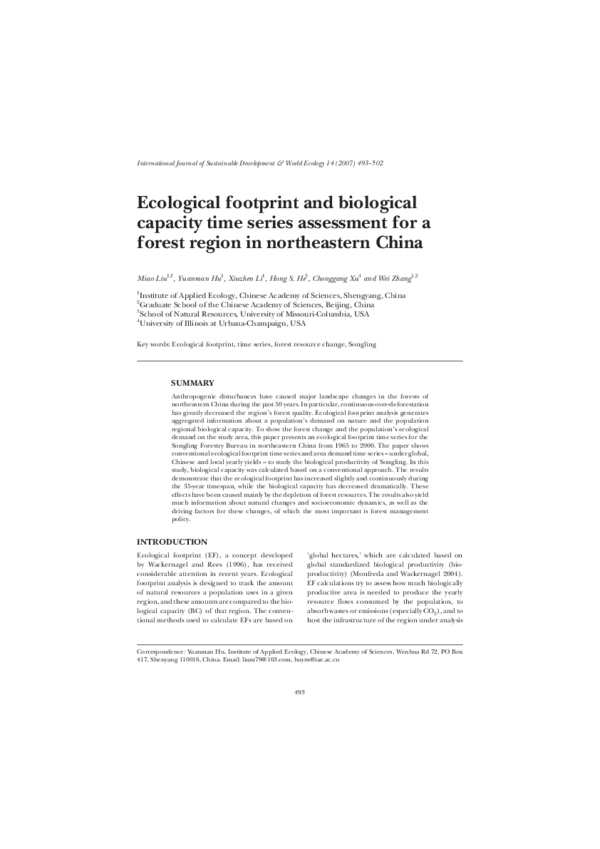(PDF) Ecological footprint and biological capacity time series ...