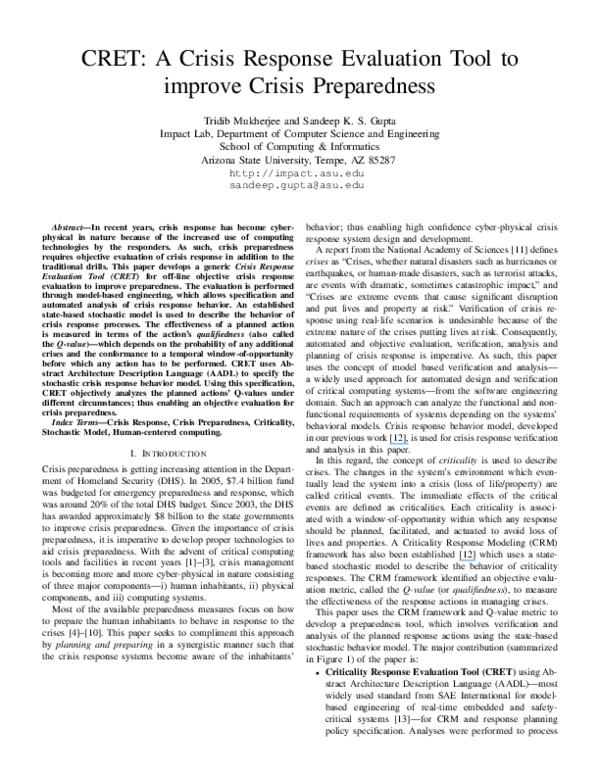 (PDF) CRET: A Crisis Response Evaluation Tool to improve Crisis ...
