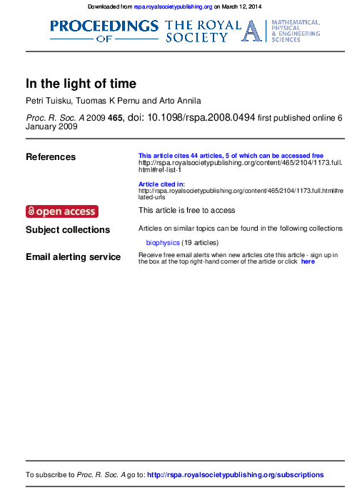 (PDF) In the light of time