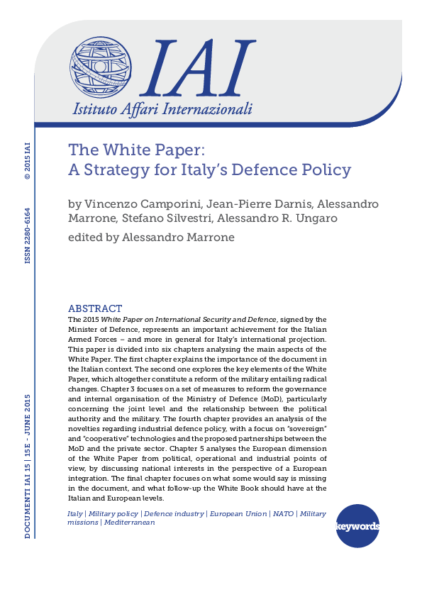 (PDF) The White Paper: A Strategy for Italy's Defence Policy