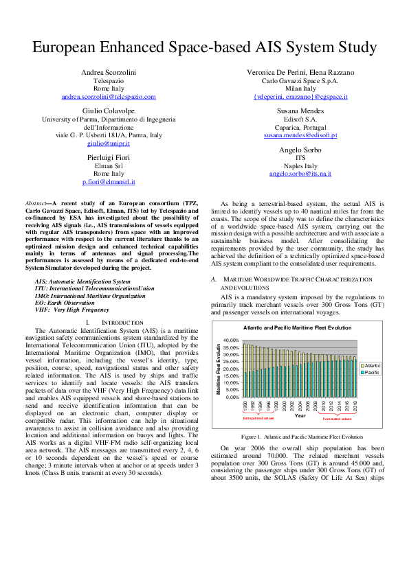 (PDF) European enhanced space-based AIS system study