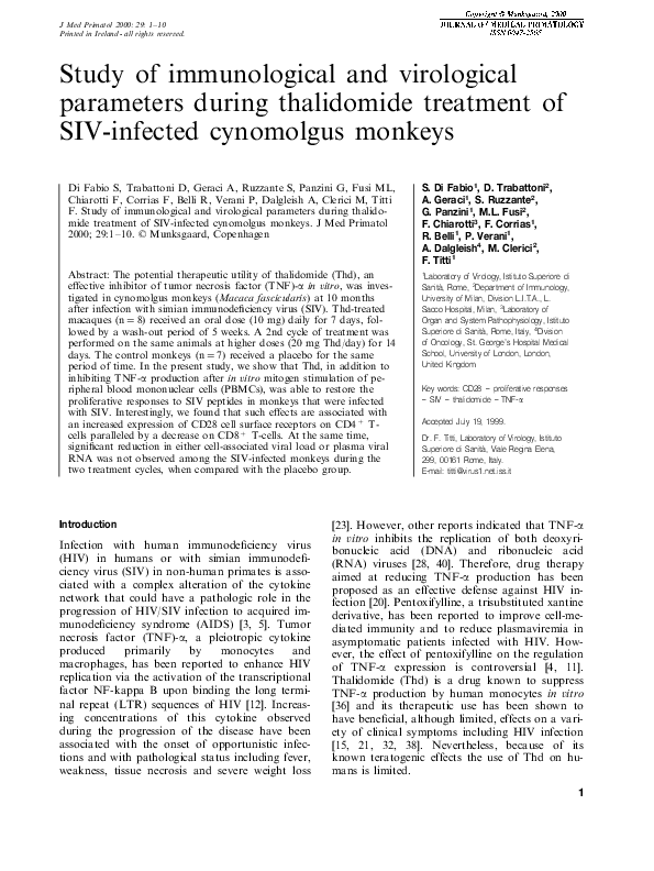 (PDF) Study of immunological and virological parameters during ...