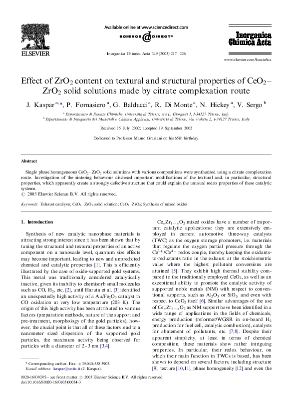 (PDF) Effect of ZrO2 content on textural and structural properties of ...