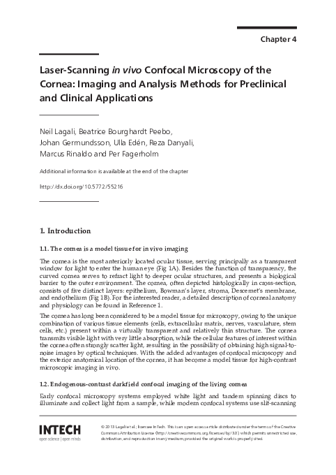 (PDF) Laser-Scanning in vivo Confocal Microscopy of the Cornea: Imaging and Analysis Methods for ...