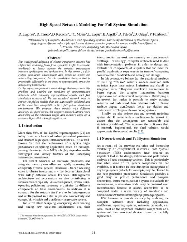 (PDF) High-speed network modeling for full system simulation