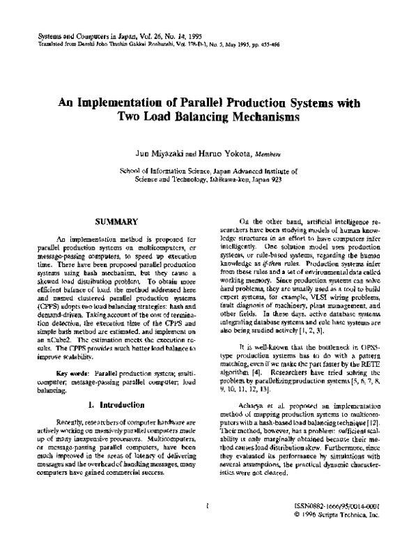 (PDF) An implementation of parallel production systems with two load ...