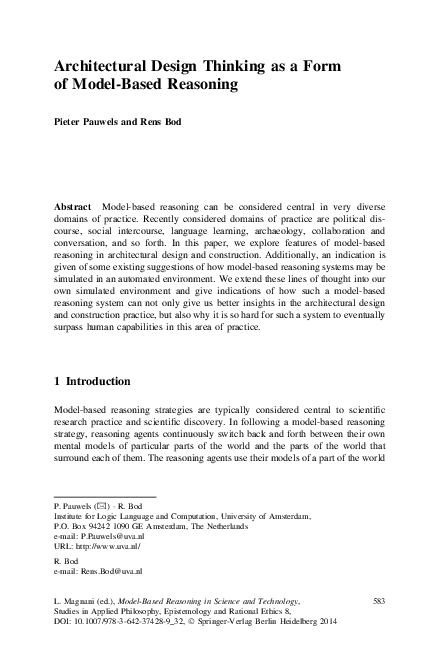 (PDF) Architectural Design Thinking as a Form of Model-Based Reasoning