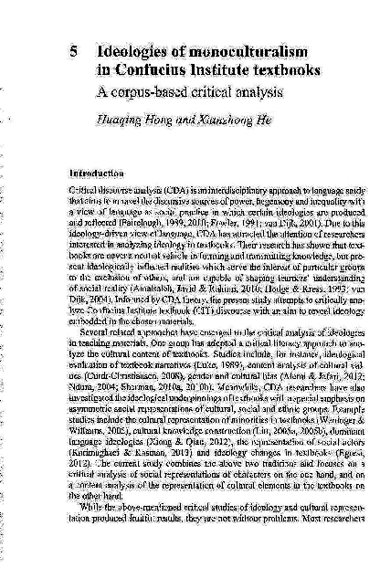 (PDF) Ideologies of monoculturalism in Confucius Institute textbooks: A ...
