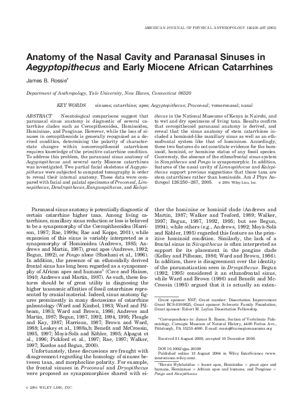 (PDF) Anatomy of the nasal cavity and paranasal sinuses ...