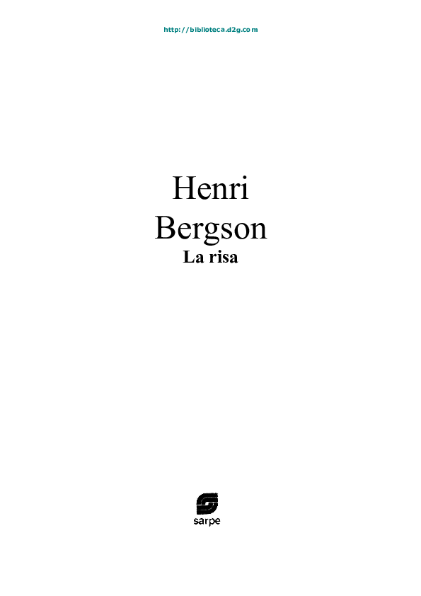 (PDF) 2. Bergson La risa (1)