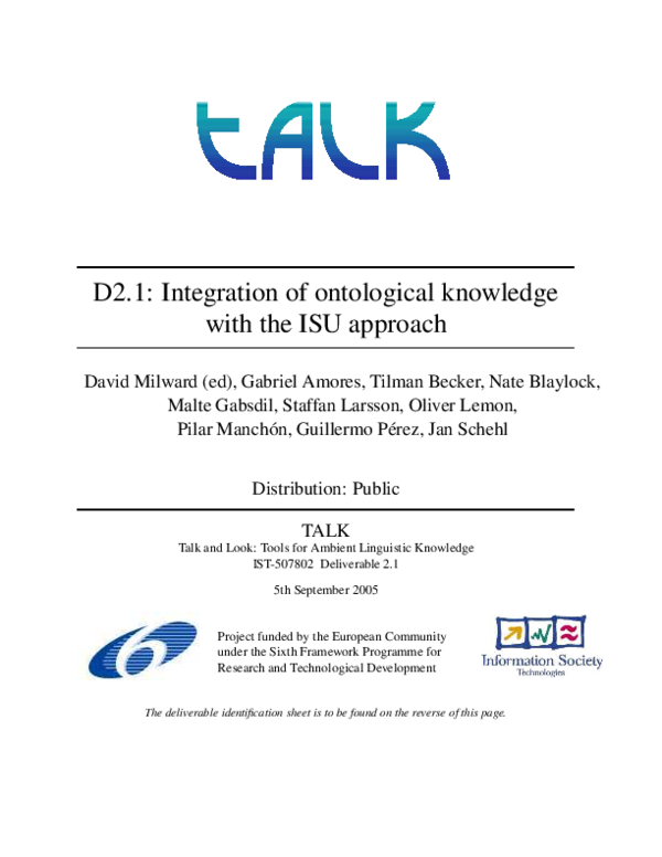 (PDF) Integration of ontological knowledge with the ISU approach