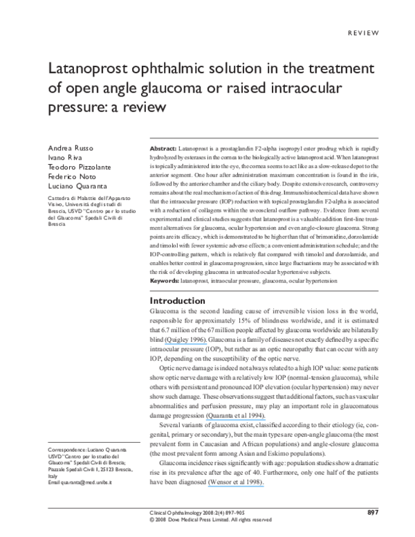 (PDF) Latanoprost ophthalmic solution in the treatment of open angle ...