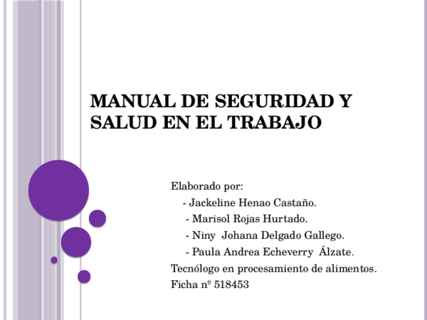 (PPT) MANUAL DE SEGURIDAD Y SALUD EN EL TRABAJO