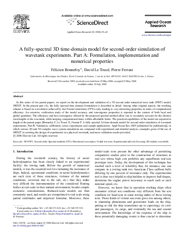 Pdf A Fully Spectral 3d Time Domain Model For Second Order Simulation