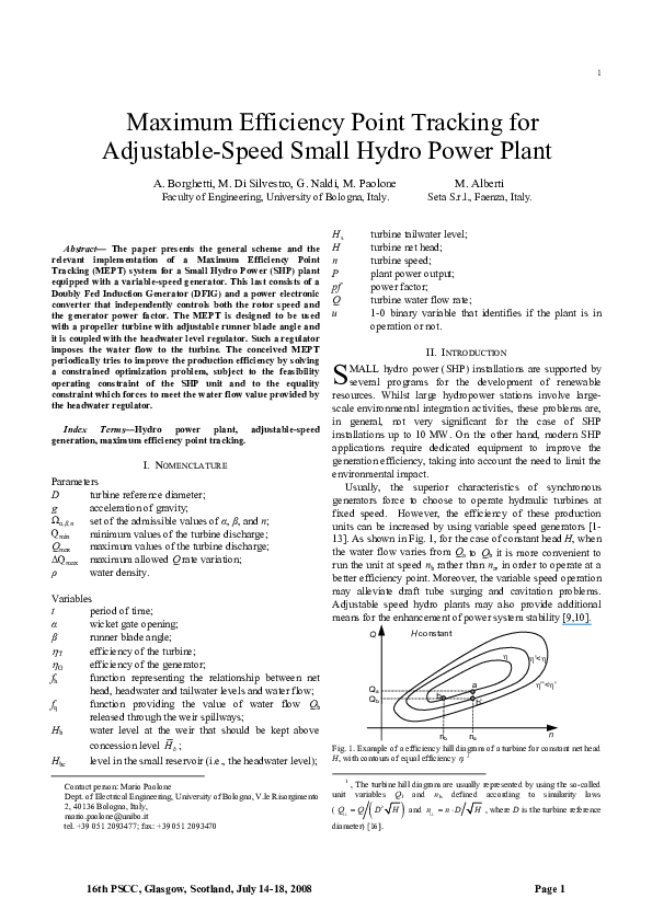 (PDF) Maximum Efficiency Point Tracking for Adjustable-Speed Small ...