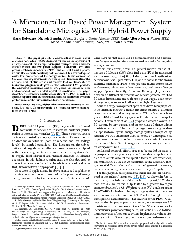 (PDF) A Microcontroller-Based Power Management System for Standalone Microgrids With Hybrid ...