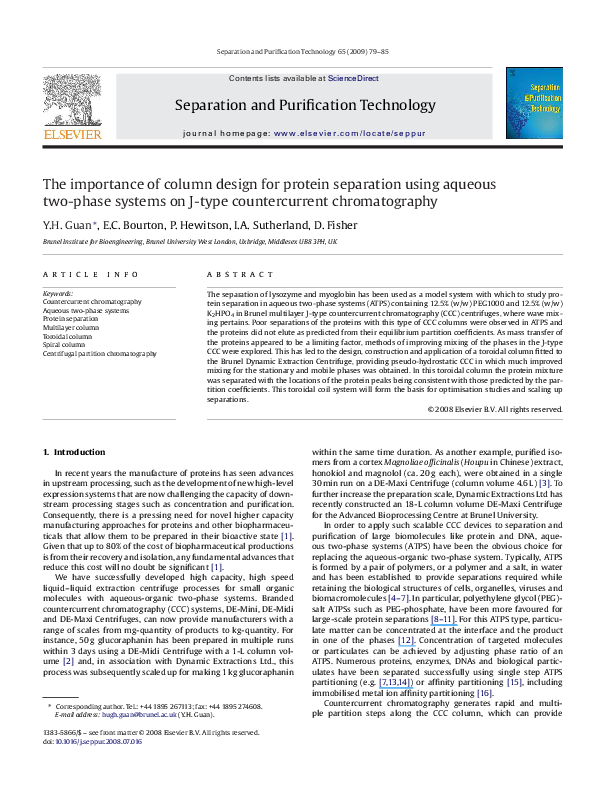 (PDF) The importance of column design for protein separation using ...