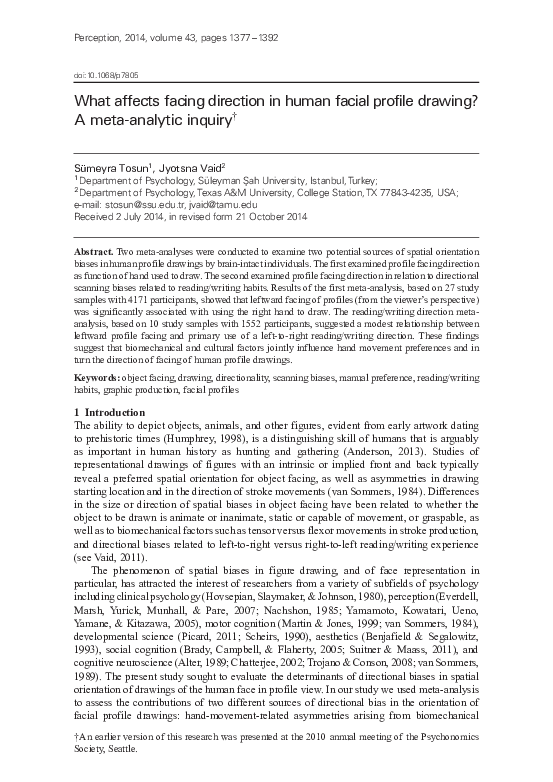 (PDF) What affects facing direction in human profile drawing?