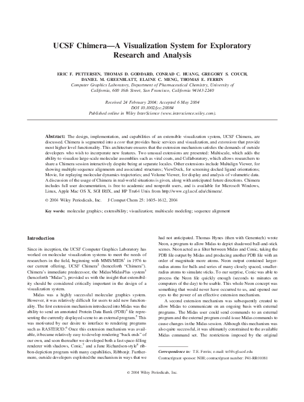 (PDF) UCSF Chimera?A visualization system for exploratory research and ...