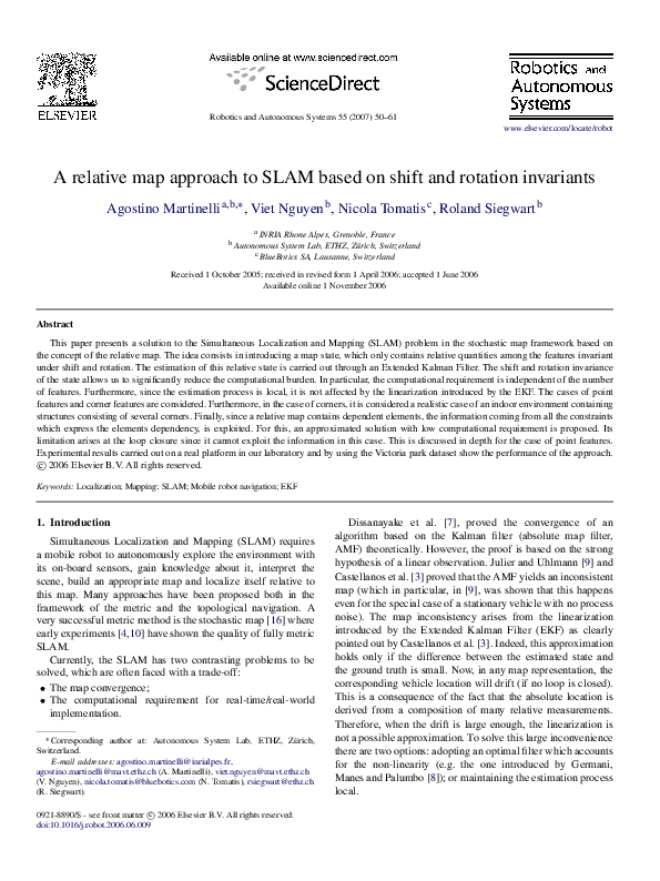 (PDF) A relative map approach to SLAM based on shift and rotation ...