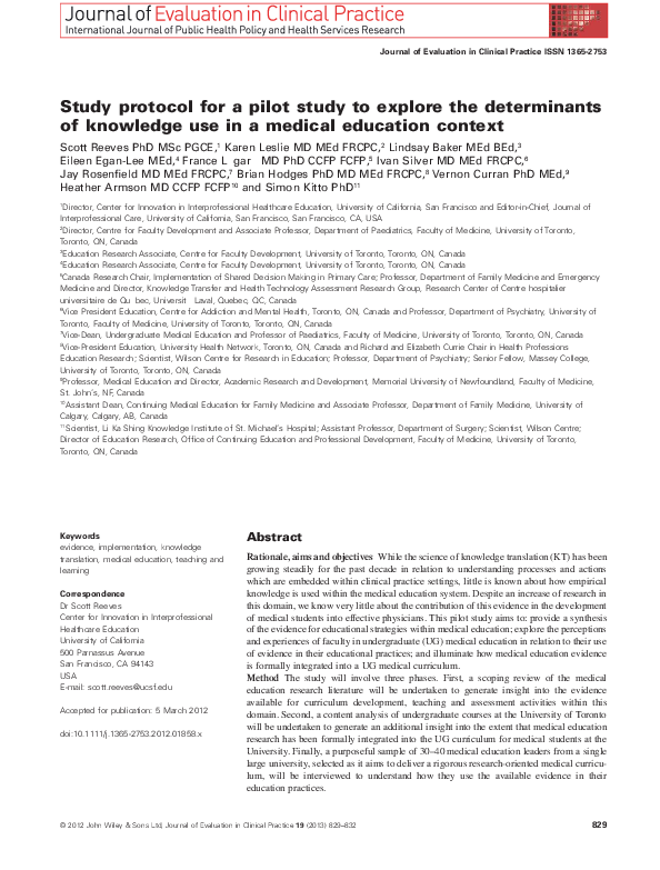 (PDF) Study protocol for a pilot study to explore the determinants of ...