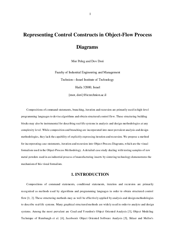 (PDF) Representing control flow constructs in object-process diagrams