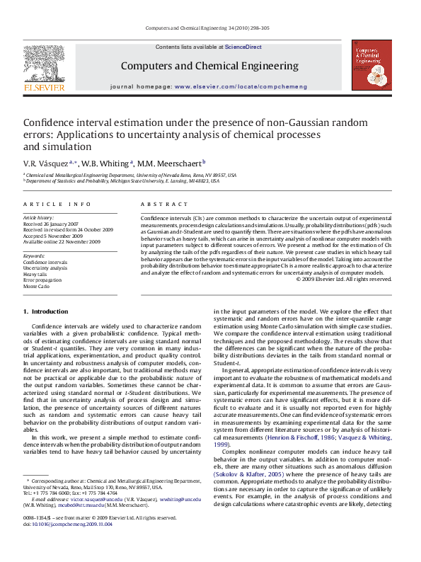 Pdf Confidence Interval Estimation Under The Presence Of Non Gaussian Random Errors