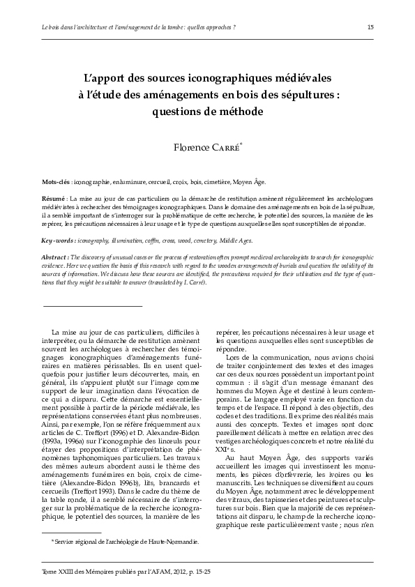 (PDF) L’apport des sources iconographiques médiévales à l’étude des ...