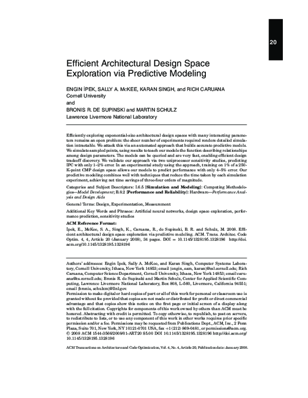 (PDF) Efficient architectural design space exploration via predictive ...