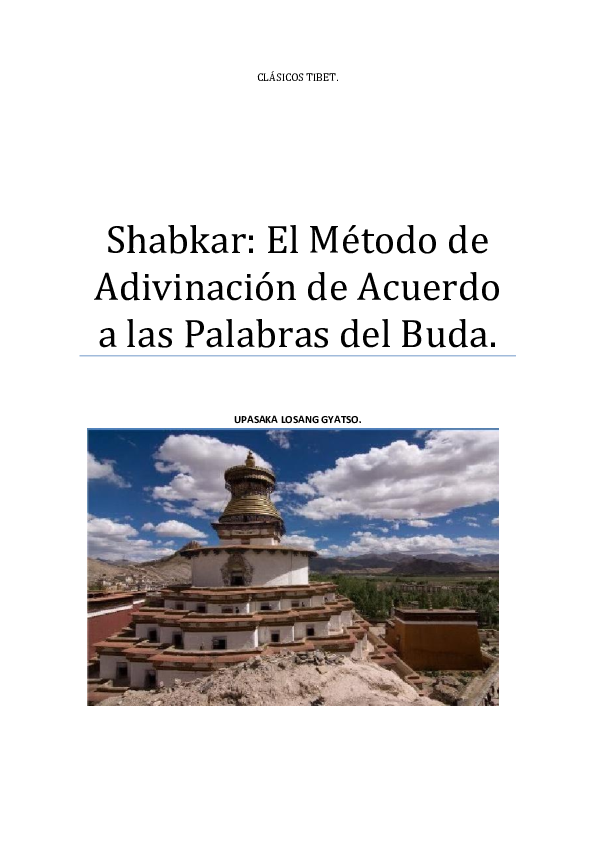 (PDF) Shabkar: El Método de Adivinación de Acuerdo a las Palabras del ...