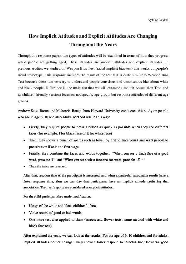(PDF) How Implicit Attitudes and Explicit Attitudes Are Changing ...