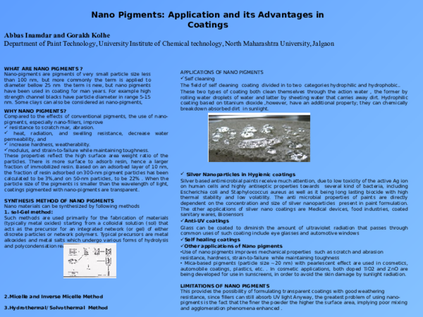 (PPT) A Review on Application of Nano pigments in General Coating Industry
