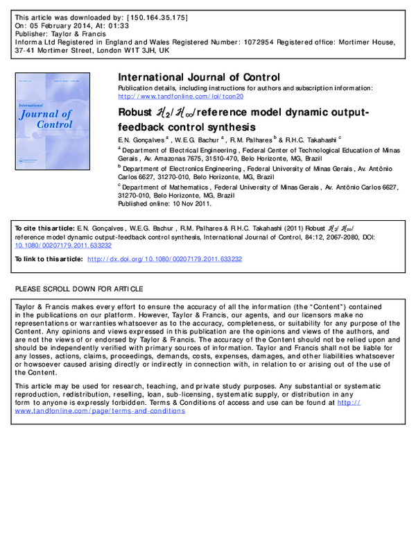 (PDF) Robust ℋ 2 /ℋ ∞ /reference model dynamic output-feedback control synthesis