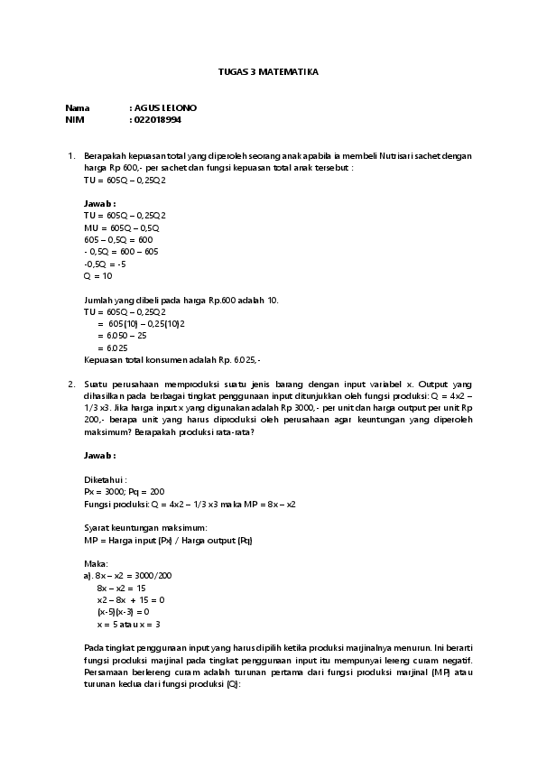 (PDF) TUGAS 3 MATEMATIKA