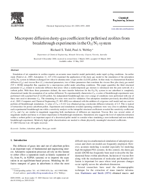 (PDF) Macropore diffusion dusty-gas coefficient for pelletised zeolites ...