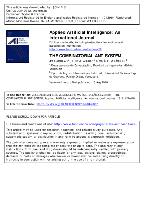 (PDF) The Combinatorial Ant System