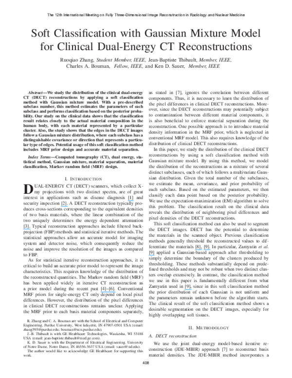 (PDF) Soft Classification with Gaussian Mixture Model for Clinical Dual-Energy CT ...