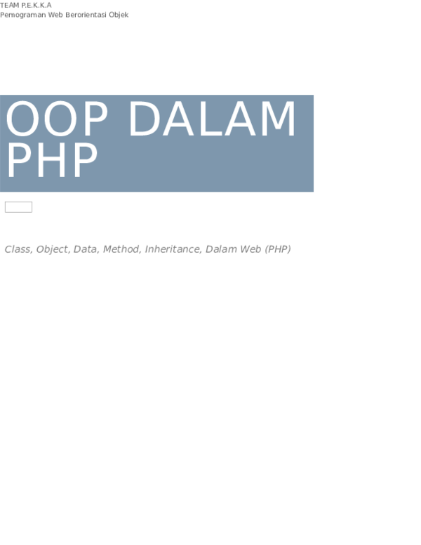 php oop