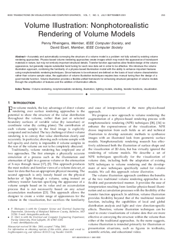 (PDF) Volume illustration: nonphotorealistic rendering of volume models