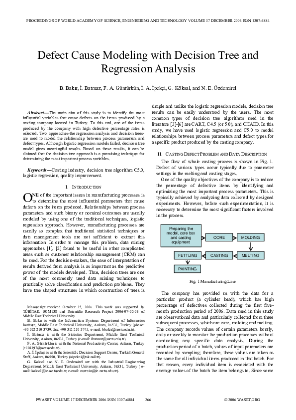 (PDF) Defect cause modeling with decision tree and regression analysis